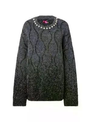 Pinko Crystal-embellished Sequin-patterned Sweater