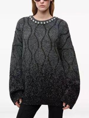 Pinko Crystal-embellished Sequin-patterned Sweater