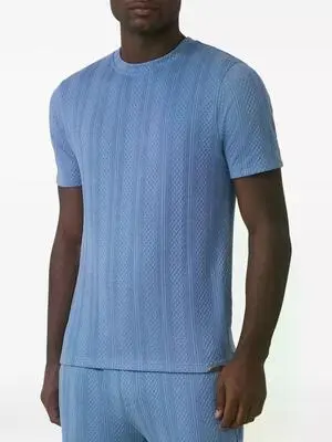 MAUVAIS Tanami Cable-knit Textured T-shirt - Blue