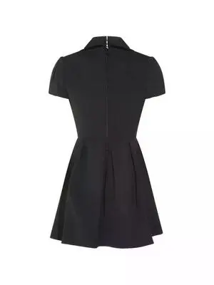 Elisabetta Franchi Satin-trim Mini Pleated Dress - Black