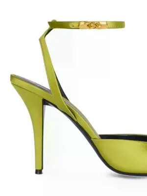 Balmain Satin Court Shoes With Chain Link Buckle