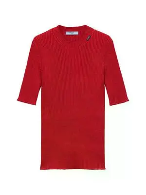 Prada Ribbed-knit Wool Sweater - Red