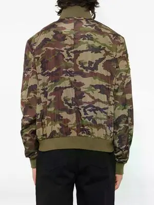 History Repeats Camouflage Print Patch Detail High Neck Jacket