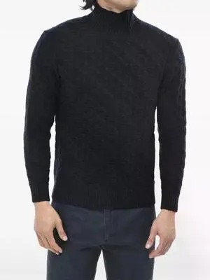 PAOLO PECORA Cable-knit Turtleneck Sweater - Blue