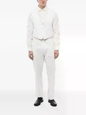 Corneliani Martingale-back Single-breasted Waistcoat - White