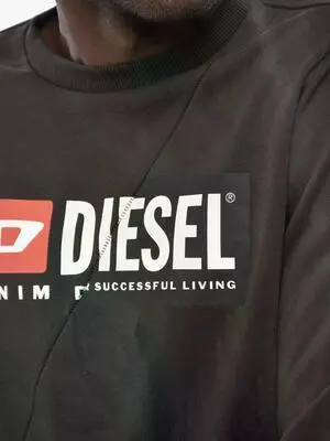 DIESEL® S-girk-cuty Logo-print Panelled Sweatshirt