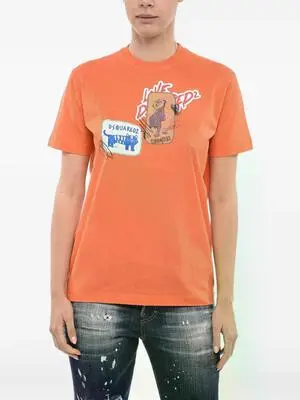 Dsquared2 Logo-print Patch-detail T-shirt - Orange