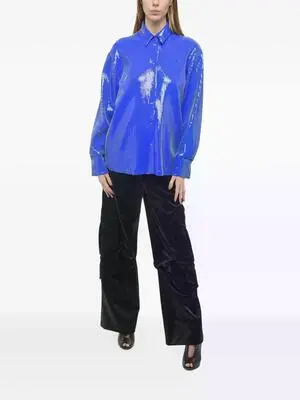 David Koma Sequin-embellishd Shirt - Blue