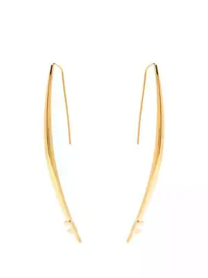 Elisabetta Franchi Logo Plaque Drop Earrings - Gold