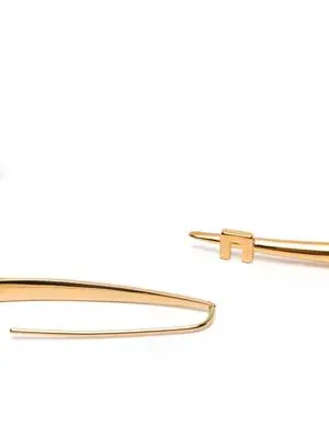Elisabetta Franchi Logo Plaque Drop Earrings