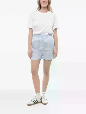 FINAMORE 1925 Linen Elasticated Waist Shorts - Blue