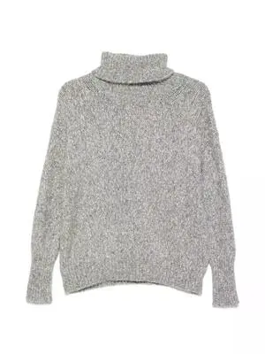 BASE Roll-neck Knitted Sweater - Grey