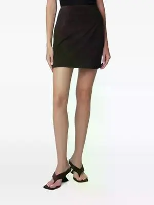 ROTATE BY BIRGER CHRISTENSEN Suede Mini Skirt - Brown