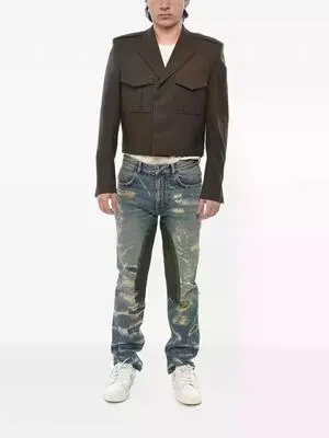 Givenchy Cropped Double-breasted Military Blazer - Brown
