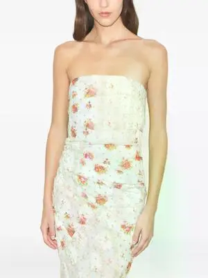 Tory Burch Strapless Floral-print Dress