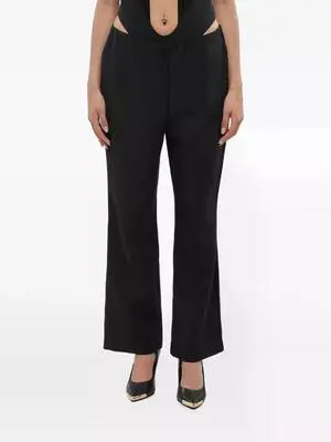 OBLÒ UNIQUE Flat-front Trousers - Black