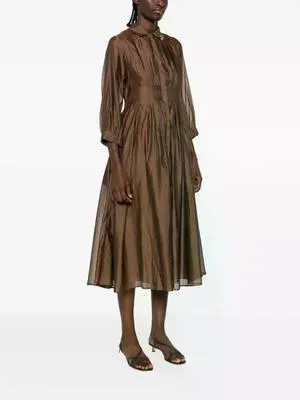 Max Mara Crystal-embellished Pleated Midi Dress
