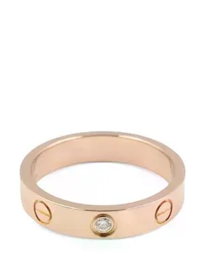 Cartier 18k Rose Gold Diamond Love Ring - Pink