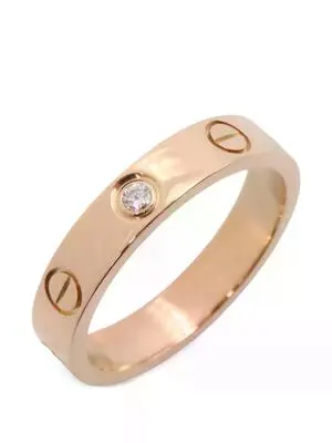 Cartier 18k Rose Gold Diamond Love Ring - Pink