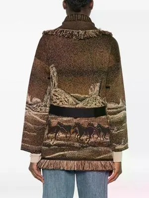 Alanui Wild Wild Fringed-trim Belted Cardigan-coat