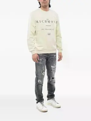 John Richmond Logo Print Cotton Sweatshirt