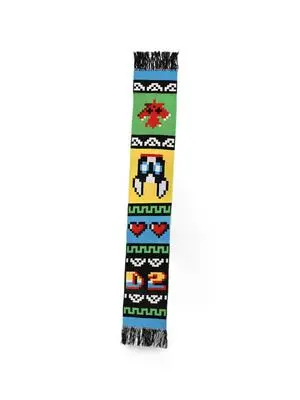 Dsquared2 Gaming Logo-jacquard Fringed Scarf - Blue