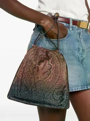 Etro Paisley-print Drawstring Tote Bag - Brown