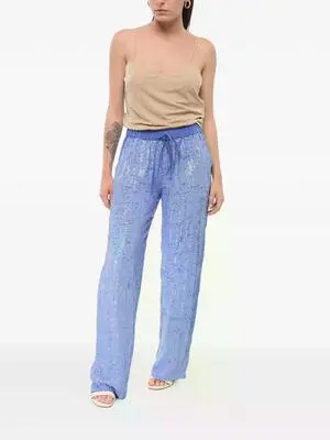 P.a.r.o.s.h Sequin-embellished Drawstring Trousers - Purple