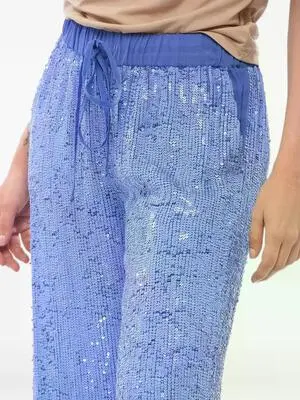 P.a.r.o.s.h Sequin-embellished Drawstring Trousers - Purple