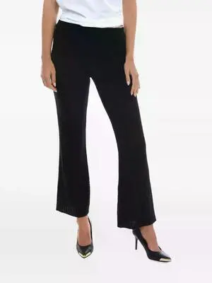 HERSKIND Ribbed Flared Trousers - Black