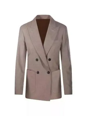 Max Mara Mélange-effect Double-breasted Blazer - Neutrals