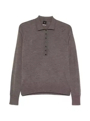 Pinko Wool Polo Top - Grey