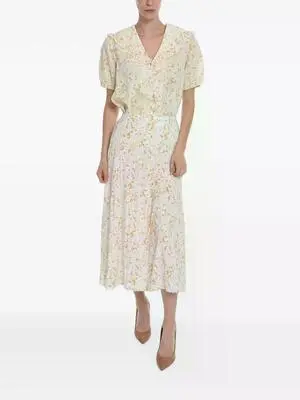 SAMSOE SAMSOE Andina Floral Print Flared Midi Skirt - Neutrals