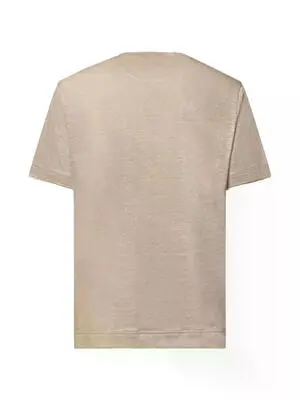 Eleventy Layered-detail Linen T-shirt - Neutrals