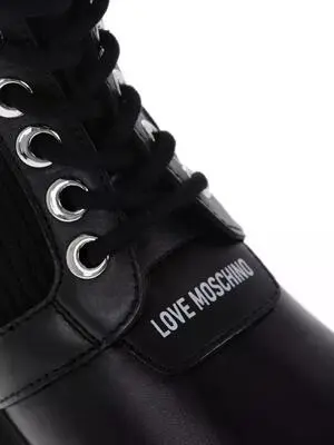 Moschino Panelled Lace-up Combat Boots