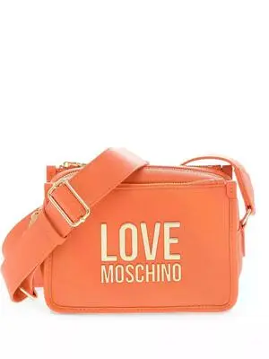 Moschino Logo Plaque Shoulder Bag - Orange