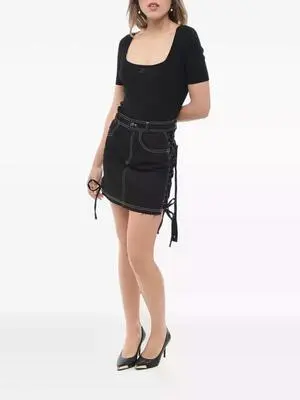 JULFER Lace-up Mini Skirt