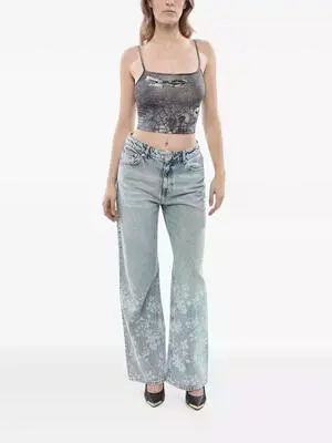 HOLZWEILER Floral Print Wide-leg Jeans
