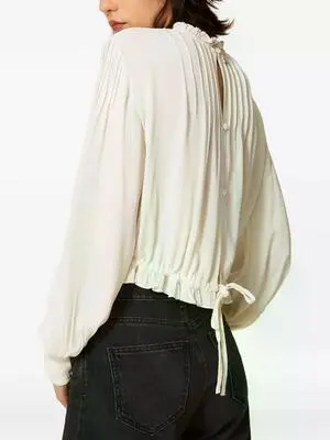 TWINSET Crêpe Blouse With Floral Embroidery And Ruffled Hem