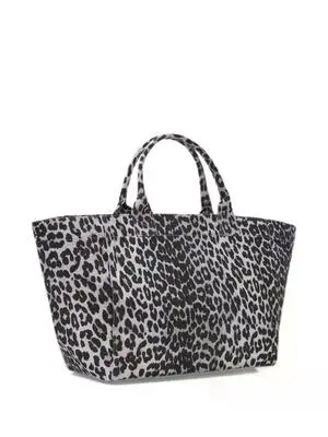 GANNI Tote Bag With Leopard Print