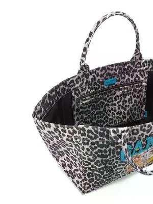 GANNI Tote Bag With Leopard Print