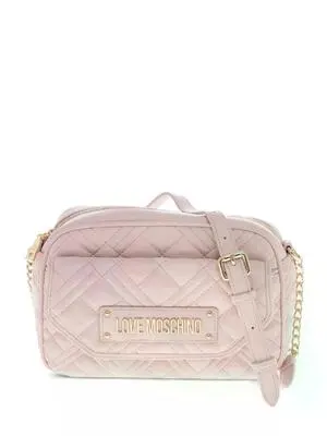 Moschino Love Quilted Logo-plaque Shoulder Bag - Pink