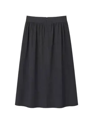 GRAN SASSO Pleated-waistband Flared Midi Skirt - Black