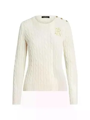 Ralph Lauren Cable-knit Button-detail Sweater - White