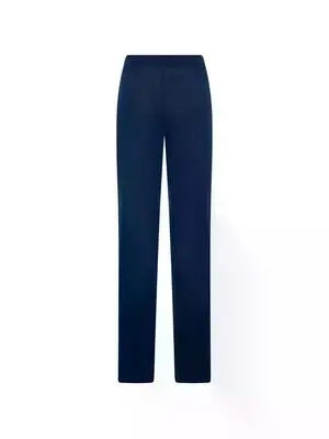 MOORER Knitted Drawstring Trousers - Blue