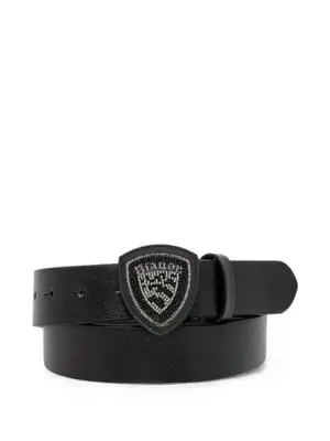 BLAUER. Embellished Shield-plaque Belt - Black