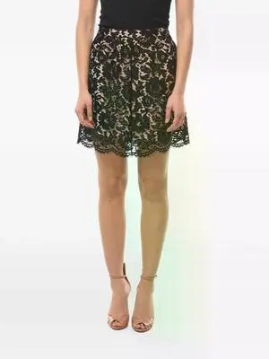 SUPER BLOND A-line Lace-embroidered Mini Skirt - Black