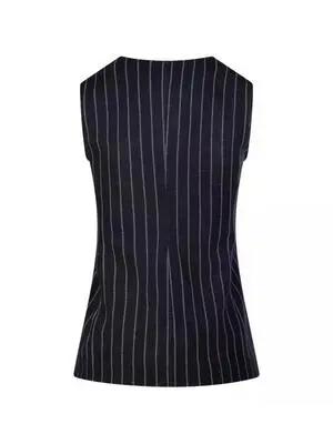 Max Mara Pinstripe Sleeveless Jacket - Blue