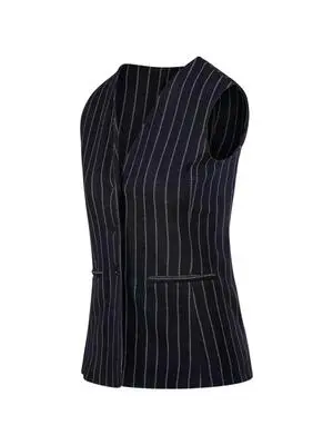 Max Mara Pinstripe Sleeveless Jacket