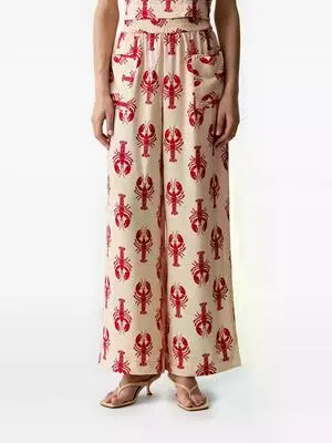 BENETTON Printed Lobster Wide-leg Trousers